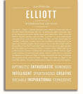Elliott Personalized Name Meaning Art Prints – Name Stories