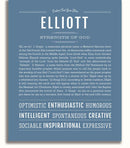 Elliott Personalized Name Meaning Art Prints – Name Stories