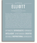 Elliott Personalized Name Meaning Art Prints – Name Stories