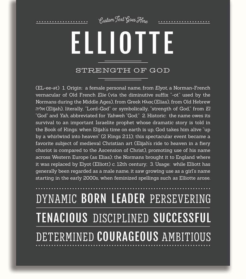 Elliotte Personalized Name Meaning Art Prints – Name Stories