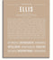 Ellis Personalized Name Meaning Art Prints – Name Stories