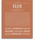Ellis Personalized Name Meaning Art Prints – Name Stories