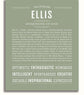 Ellis Personalized Name Meaning Art Prints – Name Stories