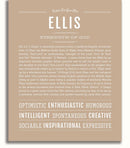 Ellis Personalized Name Meaning Art Prints – Name Stories