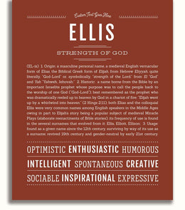 Ellis (male) | Name Art Print – Name Stories