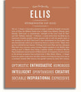 Ellis Personalized Name Meaning Art Prints – Name Stories