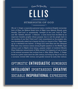 Ellis (male) | Name Art Print – Name Stories