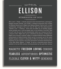 Ellison (female) | Name Art Print – Name Stories