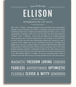 Ellison (female) | Name Art Print – Name Stories
