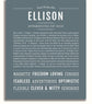 Ellison (female) | Name Art Print – Name Stories