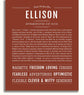 Ellison Personalized Name Meaning Art Prints – Name Stories