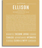 Ellison (female) | Name Art Print – Name Stories