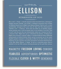 Ellison (female) | Name Art Print – Name Stories