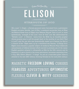 Ellison (female) | Name Art Print – Name Stories