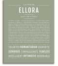 Ellora Personalized Name Meaning Art Prints – Name Stories