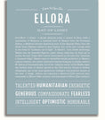 Ellora Personalized Name Meaning Art Prints – Name Stories