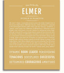 Elmer Personalized Name Meaning Art Prints – Name Stories