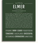 Elmer Personalized Name Meaning Art Prints – Name Stories