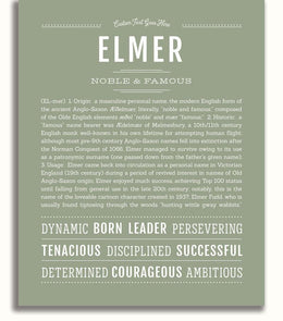 Elmer | Name Art Print – Name Stories