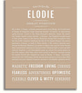 Elodie Personalized Name Meaning Art Prints – Name Stories