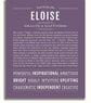 Eloise Personalized Name Meaning Art Prints – Name Stories