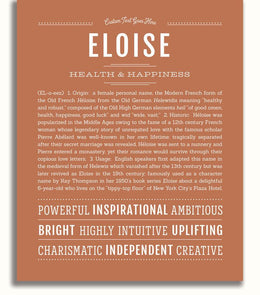 Eloise Personalized Name Meaning Art Prints – Name Stories