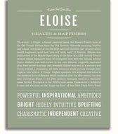 Eloise Personalized Name Meaning Art Prints – Name Stories