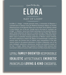 Elora Personalized Name Meaning Art Prints – Name Stories