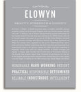 Elowyn | Name Art Print – Name Stories