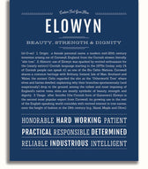 Elowyn Personalized Name Meaning Art Prints – Name Stories
