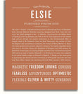 Elsie Personalized Name Meaning Art Prints – Name Stories