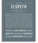 Elspeth Personalized Name Meaning Art Prints – Name Stories