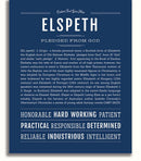 Elspeth Personalized Name Meaning Art Prints – Name Stories
