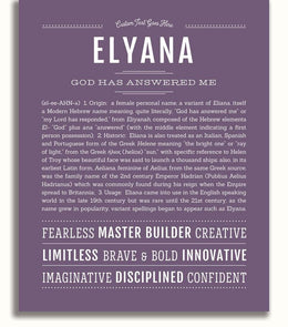 Elyana | Name Art Print – Name Stories