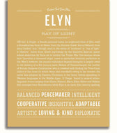 Elyn Personalized Name Meaning Art Prints – Name Stories