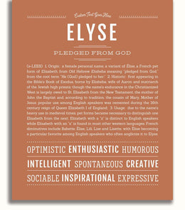 Elyse | Name Art Print – Name Stories