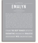 Emalyn Personalized Name Meaning Art Prints – Name Stories