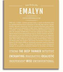 Emalyn Personalized Name Meaning Art Prints – Name Stories