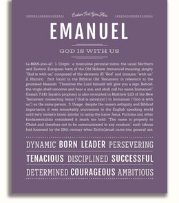 Emanuel | Name Art Print – Name Stories
