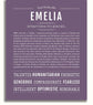 Emelia Personalized Name Meaning Art Prints – Name Stories