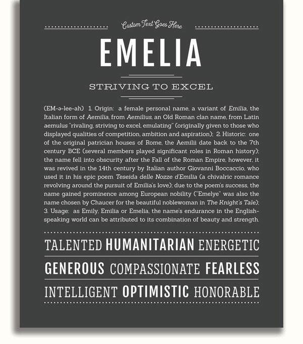 Emelia | Name Art Print - Personalized Custom Gifts – Name Stories