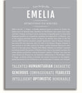 Emelia Personalized Name Meaning Art Prints – Name Stories