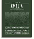Emelia Personalized Name Meaning Art Prints – Name Stories