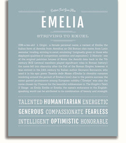 Emelia | Name Art Print – Name Stories