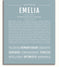 Emelia Personalized Name Meaning Art Prints – Name Stories