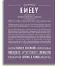 Emely Personalized Name Meaning Art Prints – Name Stories