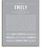 Emely Personalized Name Meaning Art Prints – Name Stories