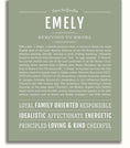 Emely Personalized Name Meaning Art Prints – Name Stories