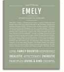 Emely Personalized Name Meaning Art Prints – Name Stories