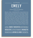 Emely Personalized Name Meaning Art Prints – Name Stories